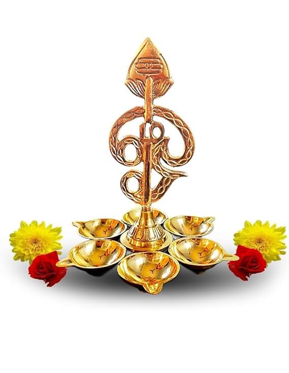 Buy Arumuga Om Vel Vilakku – 6 Inch Brass Murugan Vel Lamp for Pooja ...