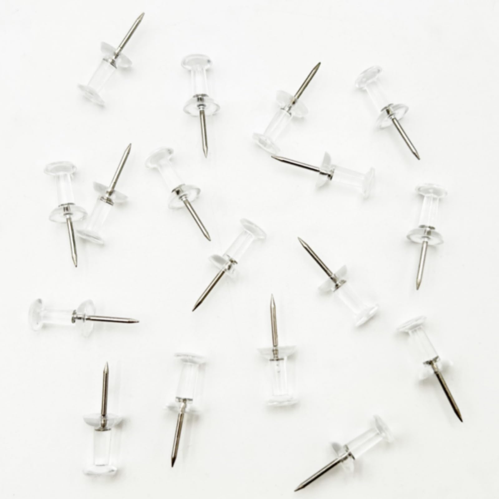 Snapklik.com : Lifetop Clear 100PCS Push Pins Tacks, Clear Plastic Head ...