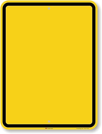 SmartSign 24 x 18 inch Blank Metal Sign with Border, 80 mil Aluminum ...