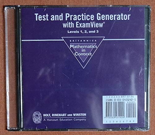 Holt Math in Context: Test And Practice Generator: Holt, Rinehart and ...