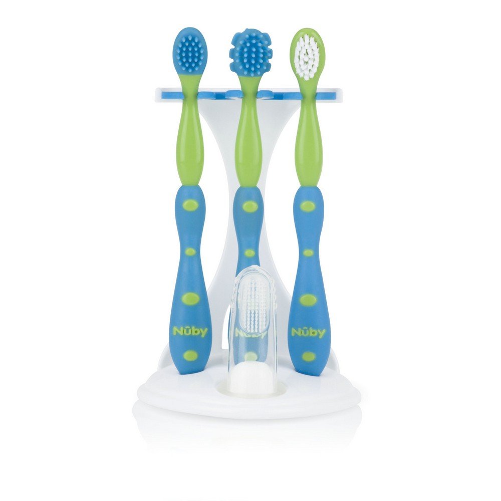 Amazon.com : Nuby 4 Stage Oral Care Set System (Colors May Vary) : Baby