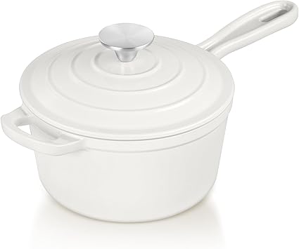 Amazon.com: TeamFar Enameled Cast Iron Sauce Pan, 2QT Small Sauce Pot ...