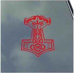Amazon.com: Mjolnir Vinyl Sticker Decal by KLO Graphics Norse Viking ...