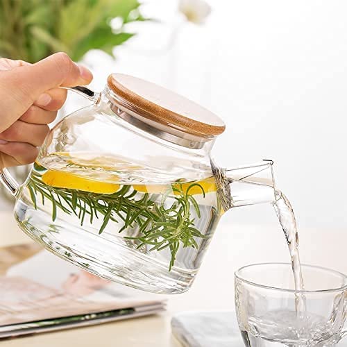 Buy Cloudsell Glass Jug with Lid and Handle, 1 Piece, Transparent ...