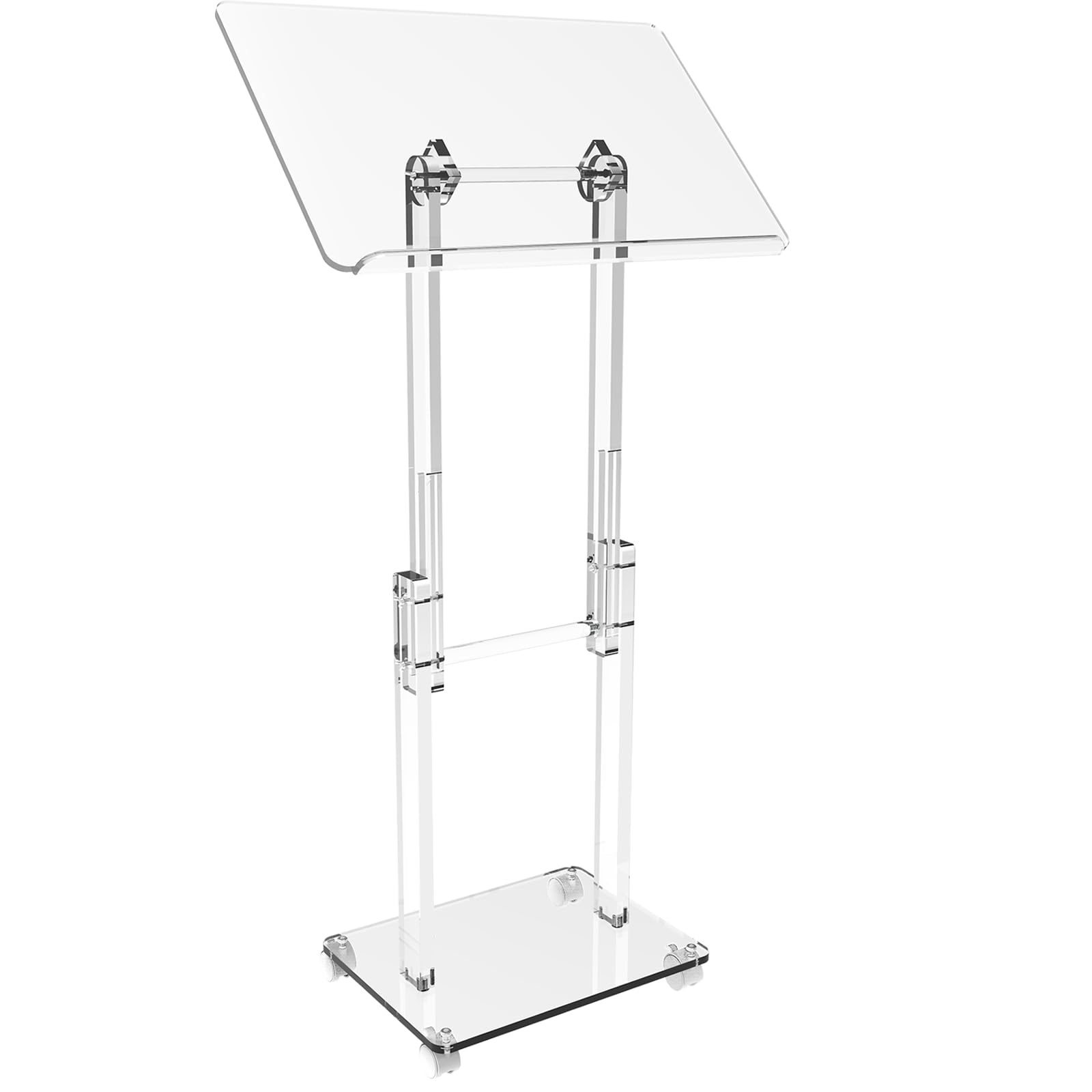 Amazon.com: KSacry Acrylic Podium Stand with Lockable Wheels, Angle ...
