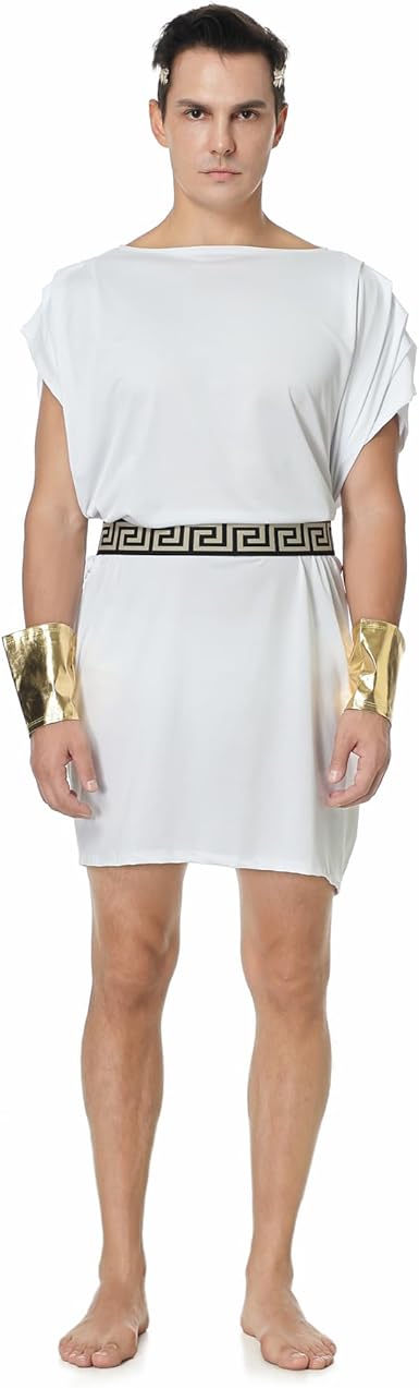 Amazon.com: Colorful House Men Short Toga Costume Set Adult Roman ...