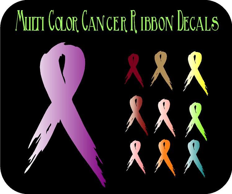 Amazon.com: cbcdecals - Cancer Aweness Ribbon Laminated Vinyl Decal ...