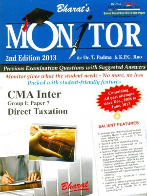 Monitor - CMA Inter - Paper 7 - Direct Taxation - 9789351390039 ...