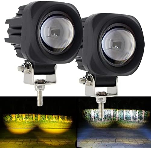 Amazon.com: LED Motorcycle Driving Fog Lights Offroad Driving Lights Dual Color Amber/White 2Pcs ...