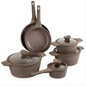 Amazon.com: Aluminum Cooking Pot Frying Pan Set Non Stick Soup & Stock ...