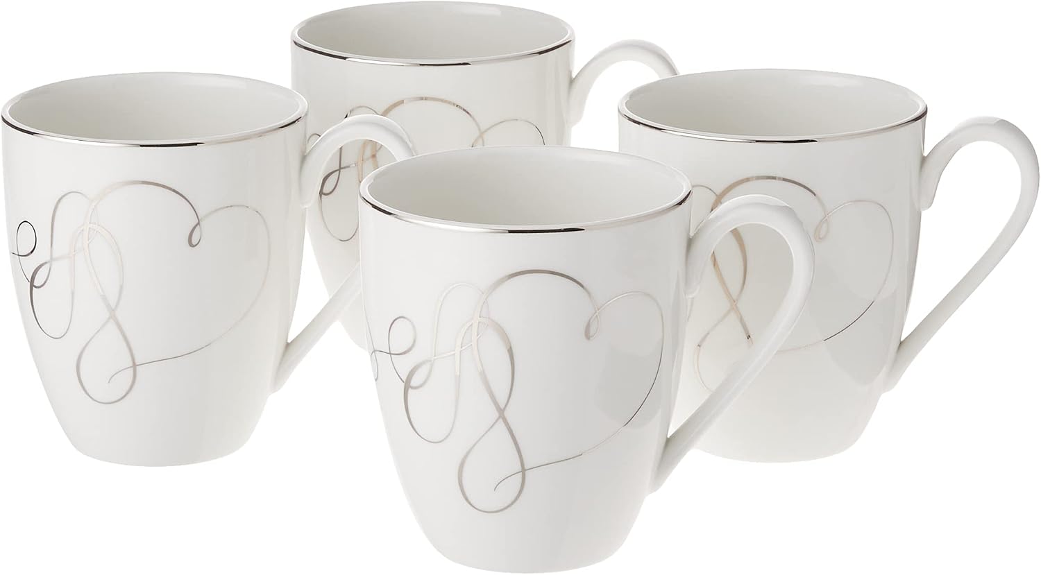 Amazon.com | Mikasa Love Story Coffee Mug, 14-Ounce, Set of 4: Coffee ...