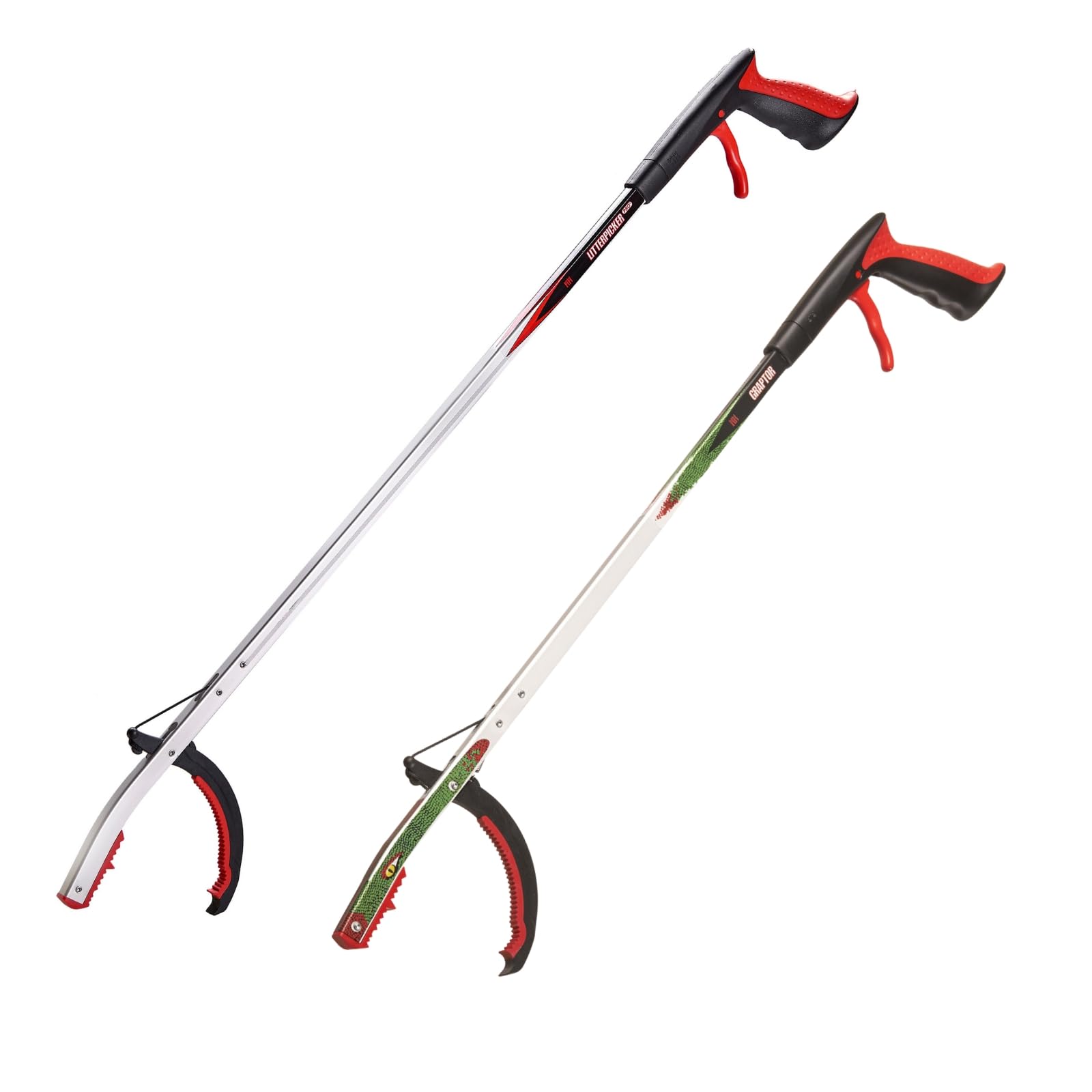 THE HELPING HAND 2 Pack Litter Pickers | 1 x Litterpicker PRO 33” & 1 x ...