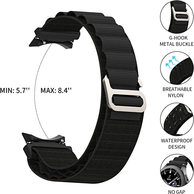 AMiRiTE ANG22 20MM No Gap Nylon Alpine G- Hook Watch Bands Compatible ...