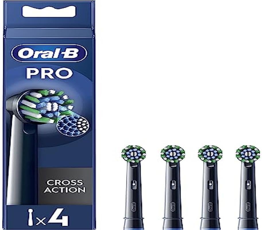 Oral-B Pro Cross Action Electric Toothbrush Heads - Black (Pack of 4) : Amazon.co.uk: Health ...