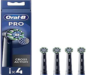 Oral-B Pro Cross Action Aufsteckbürsten für elektrische Zahnbürste, Schwarz, 4 Stück : Amazon.de ...
