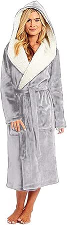 Bath Robes for Women With Hood After Shower Heavy Fuzzy Robes Long ...