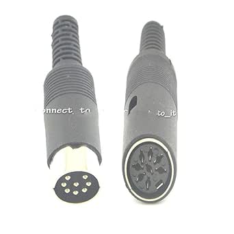 Amazon.com: DIN Plug Male Connector 8 Pin with Plastic Handle & Female ...