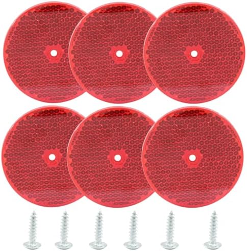 Amazon.com: Moicstiy 6 Pack Red Round Reflector, Front Reflector with ...