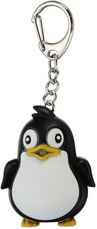 Cute Animal Penguin LED Light with Sound Key Chain Key Ring Torch Xmas ...