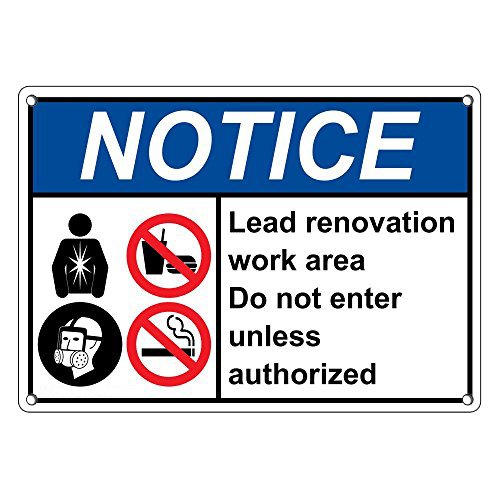 Amazon.com: Weatherproof Plastic ANSI Notice Lead Renovation Work Sign ...