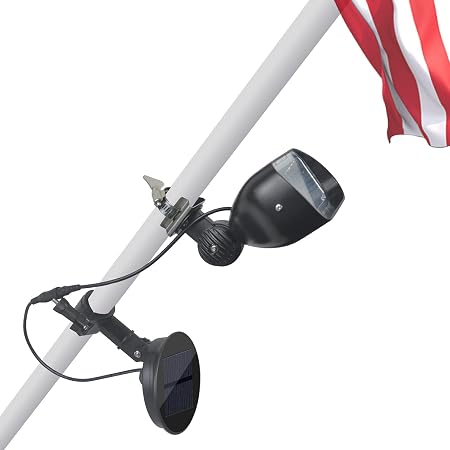 Amazon.com : Flagpole Light Solar Powered, 2 in 1 House Mounted Flag ...