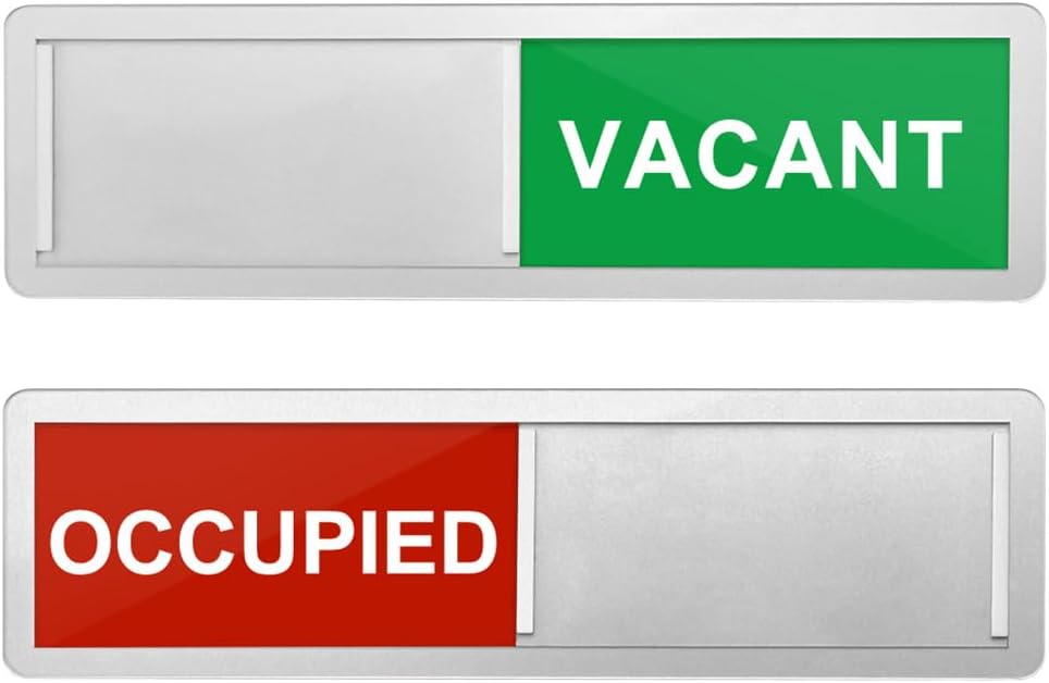 BUZIFU Vacant/Occupied Sliding Door Sign Restroom Sign Toilet Signs Privacy Signs Vacant ...