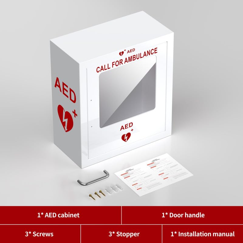 AED Cabinet Wall-Mounted AED Cabinet with Industrial-Grade Steel Metal ...
