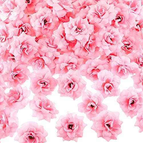 Amazon.com: Bright Creations Silk Pink Rose Flower Heads for ...