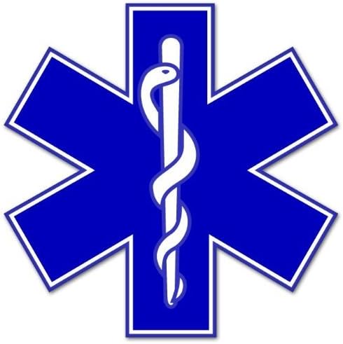 Amazon.com: Blue EMT Medical Cross Shaped Sticker (Ambulance Star Life ...