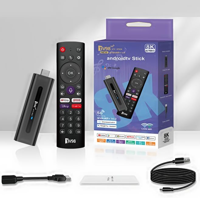 Android 14.0 TV Box,2025 Smart TV STICK box, Streaming Stick 8K,RAM 2GB ...