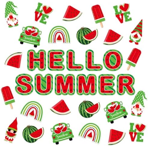 Amazon.com: JarThenaAMCS Hello Summer Bulletin Board Set Watermelon ...