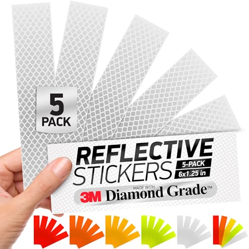 Byllstore Reflective Stickers | 3M Diamond Grade | White | 1.25″ x 6 ...