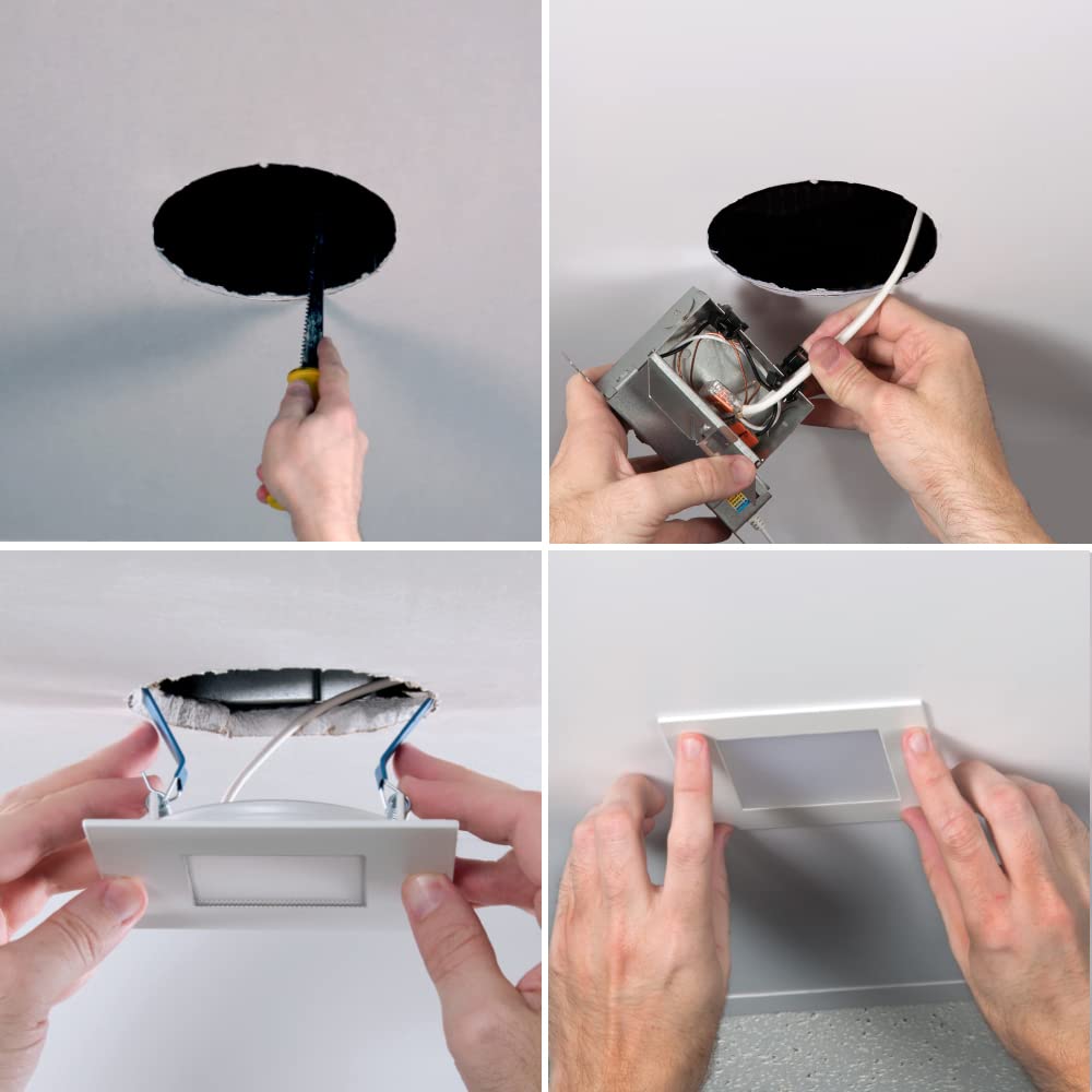 Snapklik.com : 4 Inch Square Recessed LED Ceiling & Shower Light ...