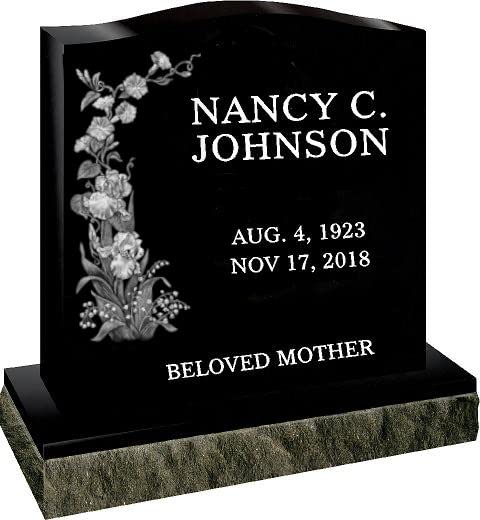 Amazon.com: Headstone cemetery monument- large black granite upright ...