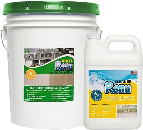 Vinyl Renu Pro Siding Restorer 5 Gallon & Cleaner Kit Restores the ...
