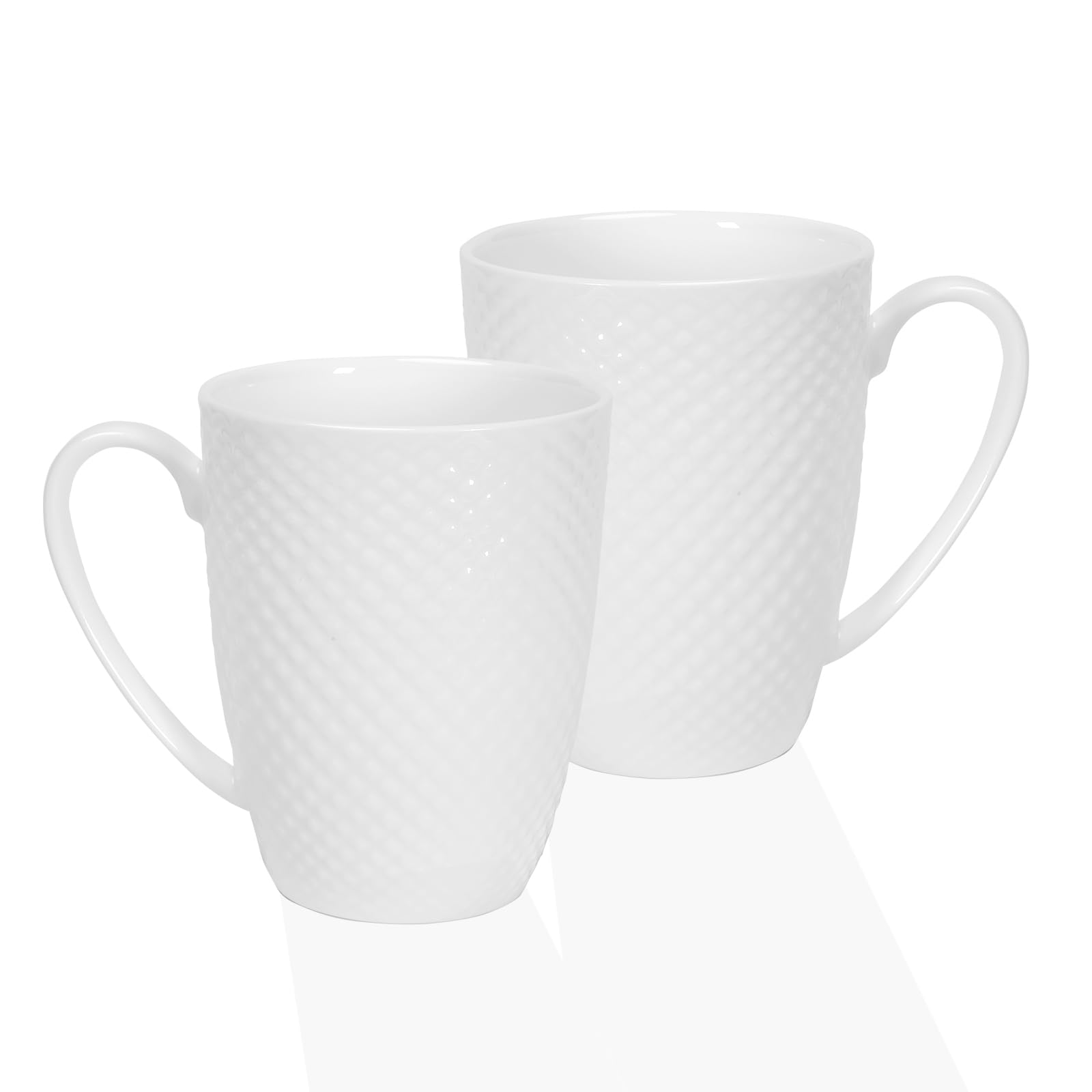 Amazon.com: COSTMANCE 12 oz Coffee Mugs Set of 2, Fine Bone China Mugs ...