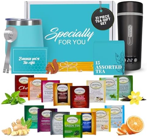 Amazon.com: Modern Elegance Tea Gift Set with Portable Kettle - 31 ...