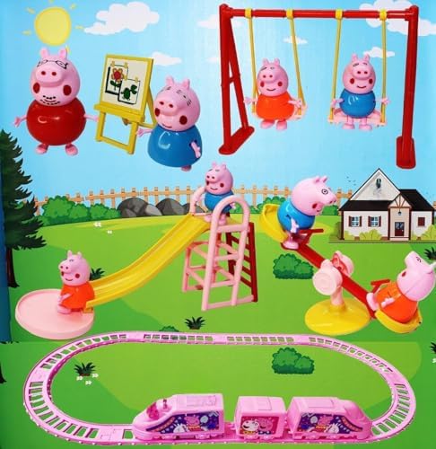 Buy Peppa Pig Peppa's Playground Playset with Sound Effects, Includes 3 ...