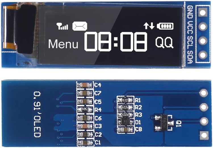 AITRIP 4pcs I2C OLED Display Module 0.91 Inch I2C SSD1306 OLED Display ...