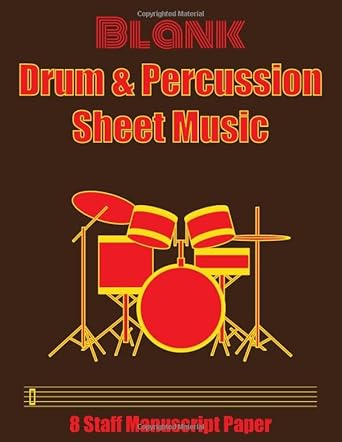 Blank Drum & Percussion Sheet Music: 8 Staff Manuscript Paper ...