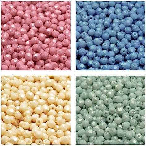 Amazon.com: Rainbow Colored 4mm Round Glass Beads for Crafts - Premium ...