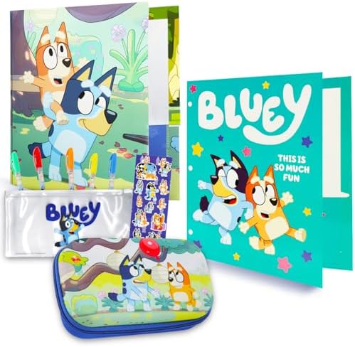 Amazon.com: Bluey School Supplies Set for Kids - Bundle with Pencil ...