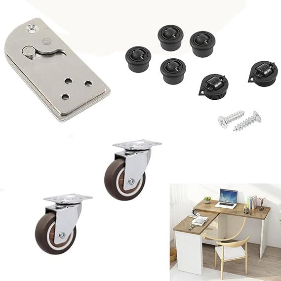 HOWHY 90° Rotating Table Hinges, Hardware for DIY Assembly of L-Shaped ...