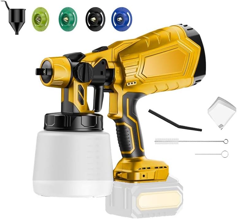 Electric Paint Sprayer, 700W HVLP Spray Gun with 4 Nozzles & 3 Patterns ...