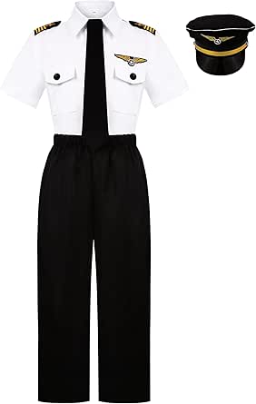 Amazon.com: SCYPRUTH Airline Pilot Costume for Kids Captain Pilot ...