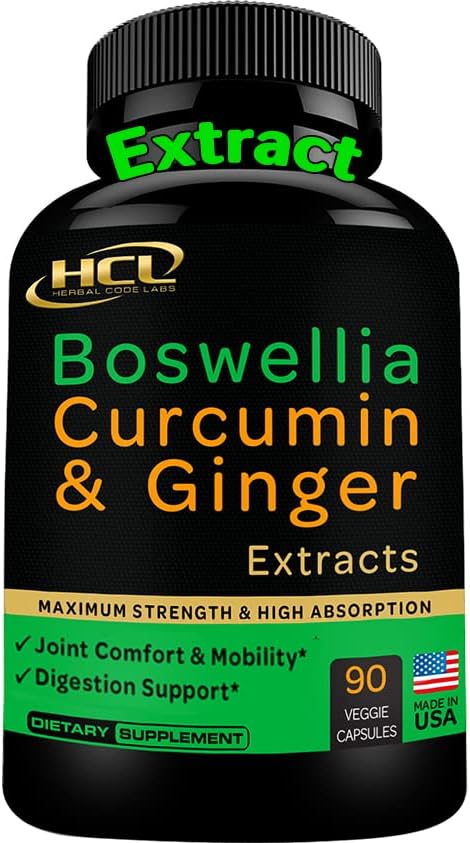 Amazon.com: Boswellia Curcumin Ginger Extracts Supplement – Strong 95% ...