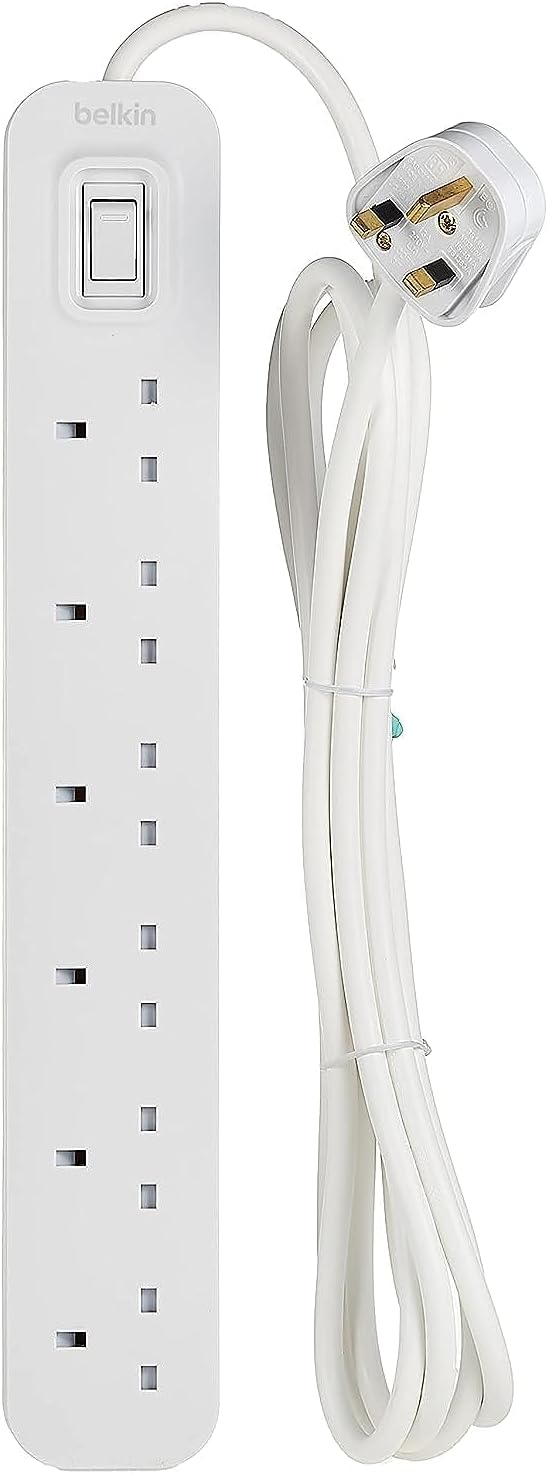 Belkin 6 Way/6 Plug 3m Power Extension Strip with On/Off Switch for ...