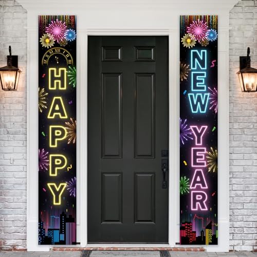 Amazon.com: Happy New Year Door Banner, 71 x 12 Inch Colorful New Years ...