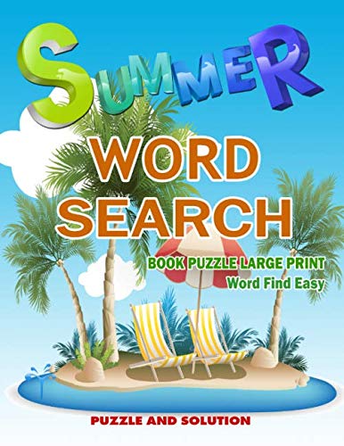 Summer Word Search Book Puzzle: Large Print Word Find Easy Puzzle And ...