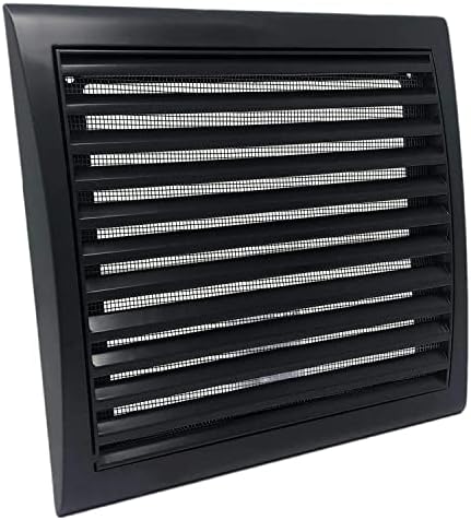 Universal Slim Black Wall Vent Cover with Insect Screen/Fly Mesh. 19cm ...